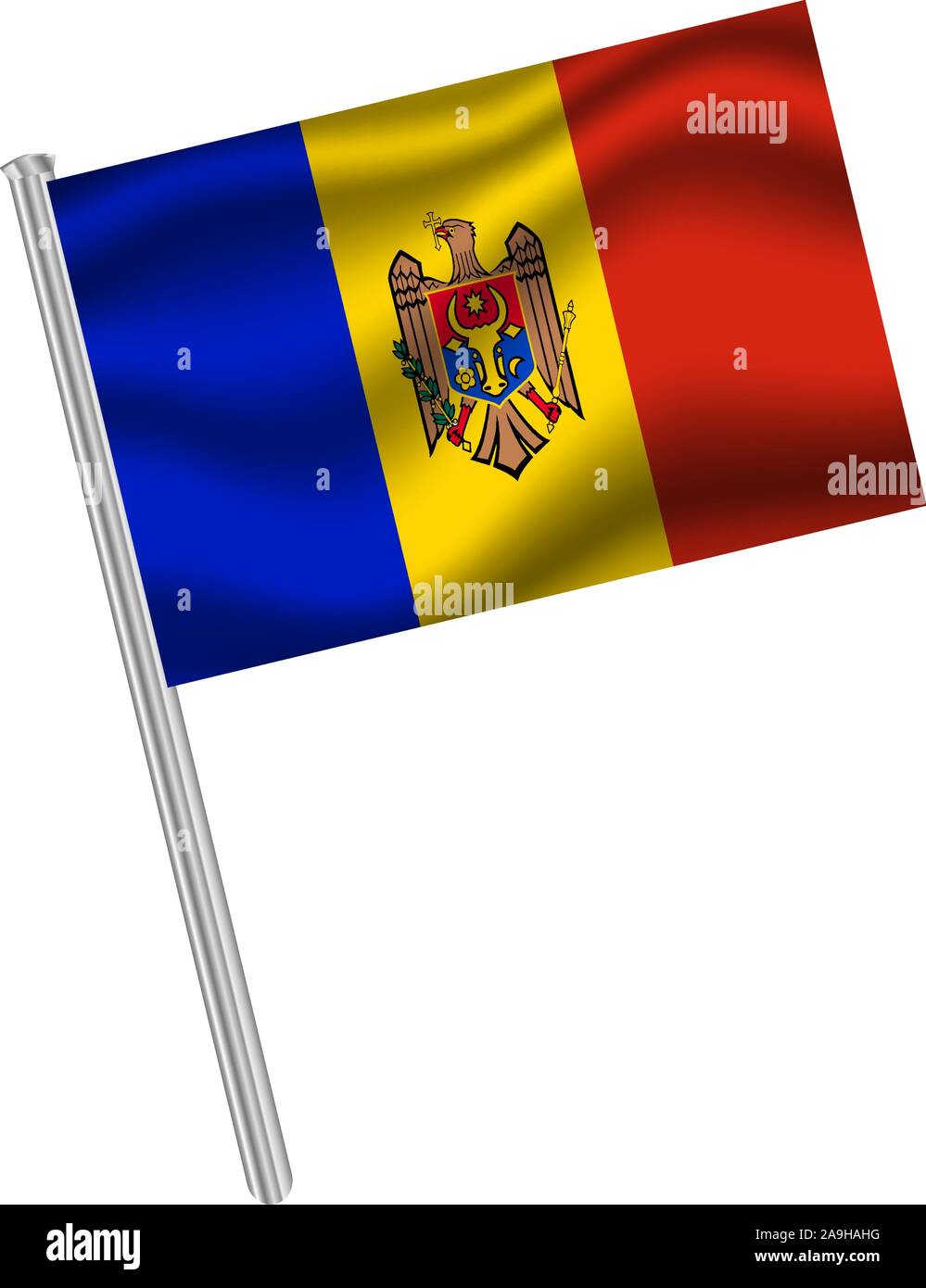 National flag of Republic of Moldova. original colors and proportion ...