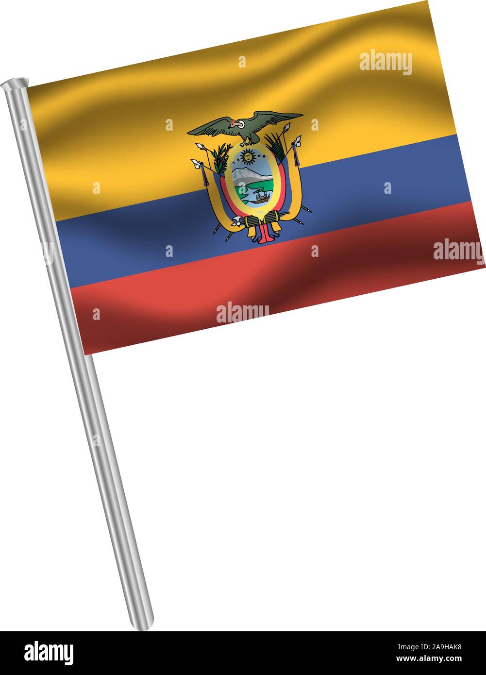 National flag of Republic of Ecuador. original colors and proportion ...