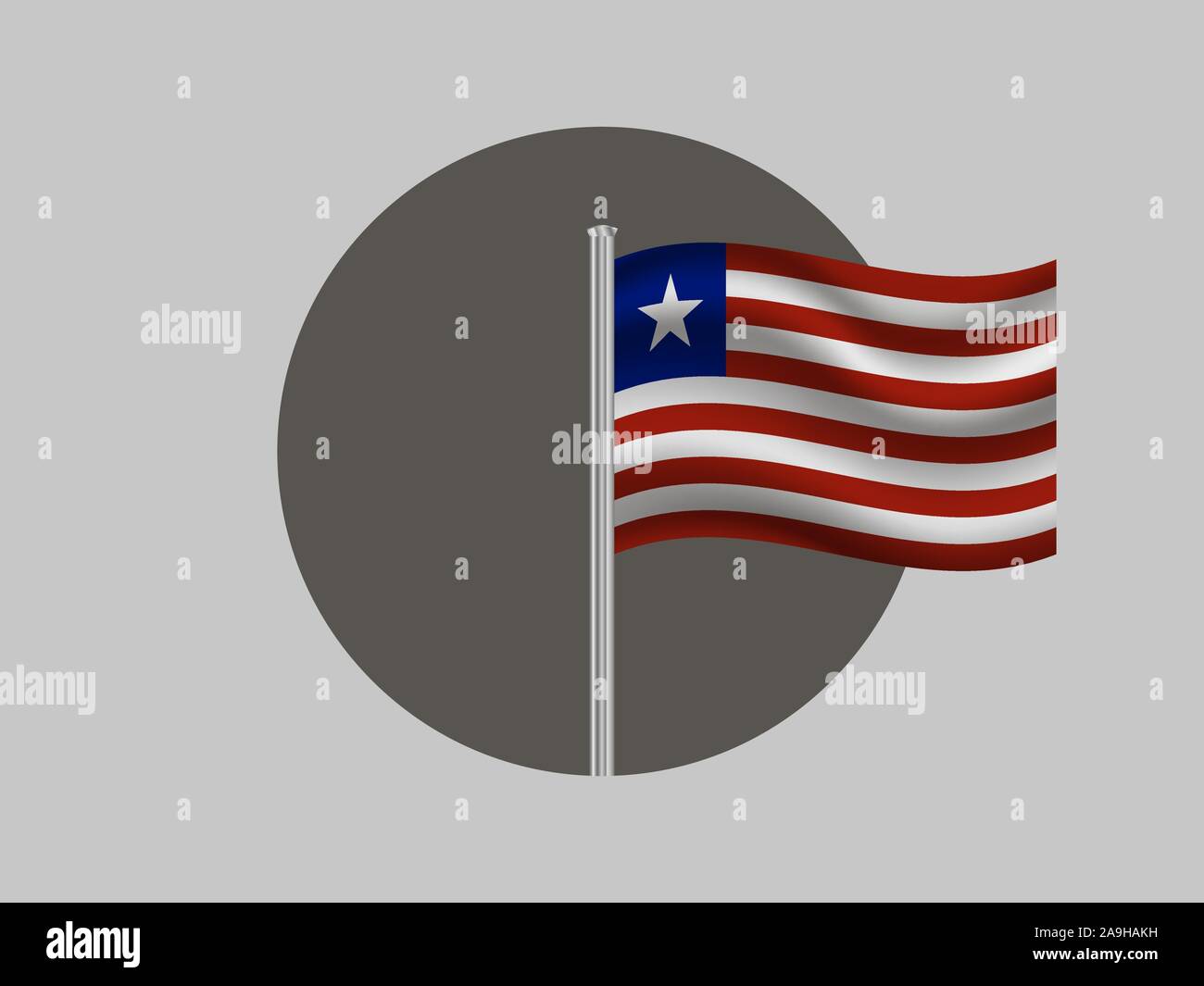 National flag of Republic of Liberia. original colors and proportion ...