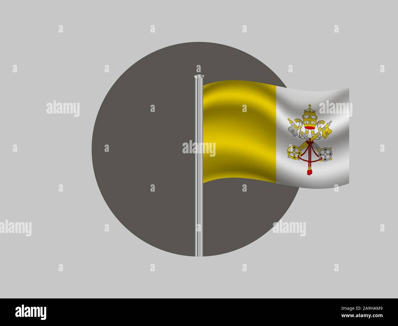 Beautiful national flag of Vatican City State, original colors and ...