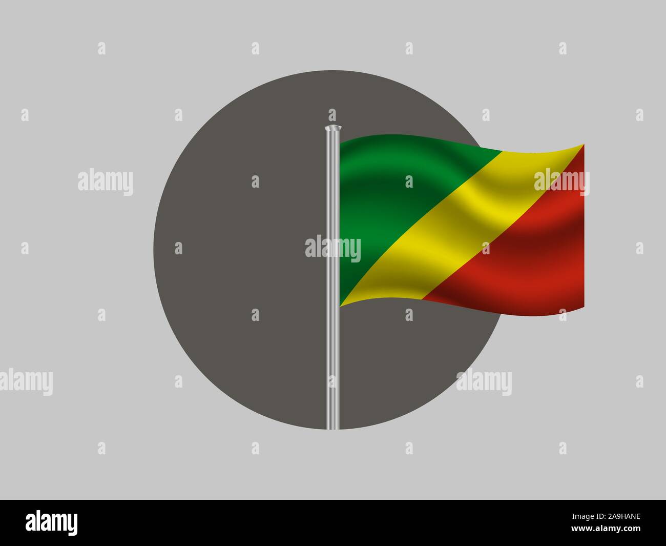 Beautiful national flag of Republic of The Congo. original colors and ...