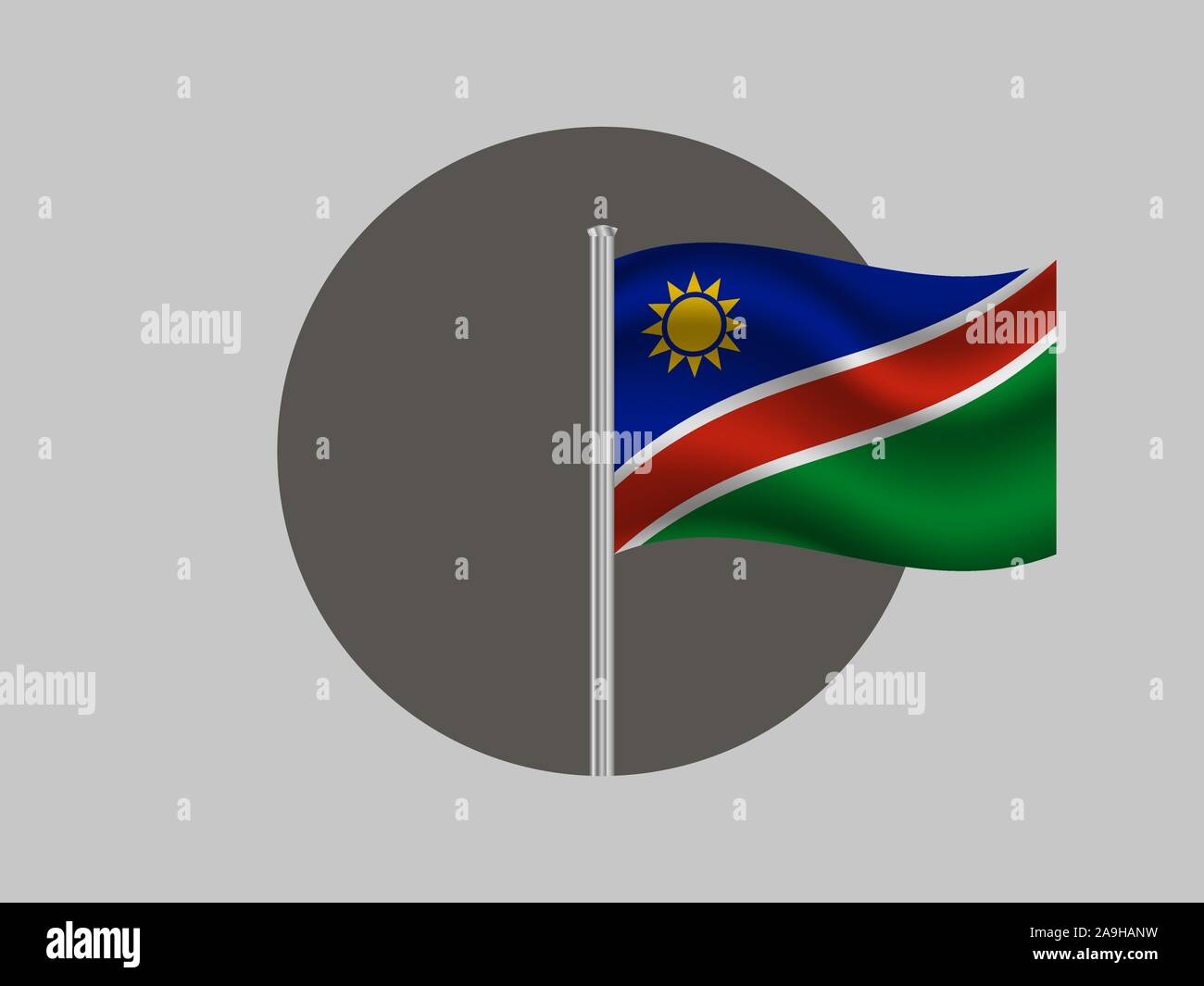 National flag of Republic of Namibia. original colors and proportion ...