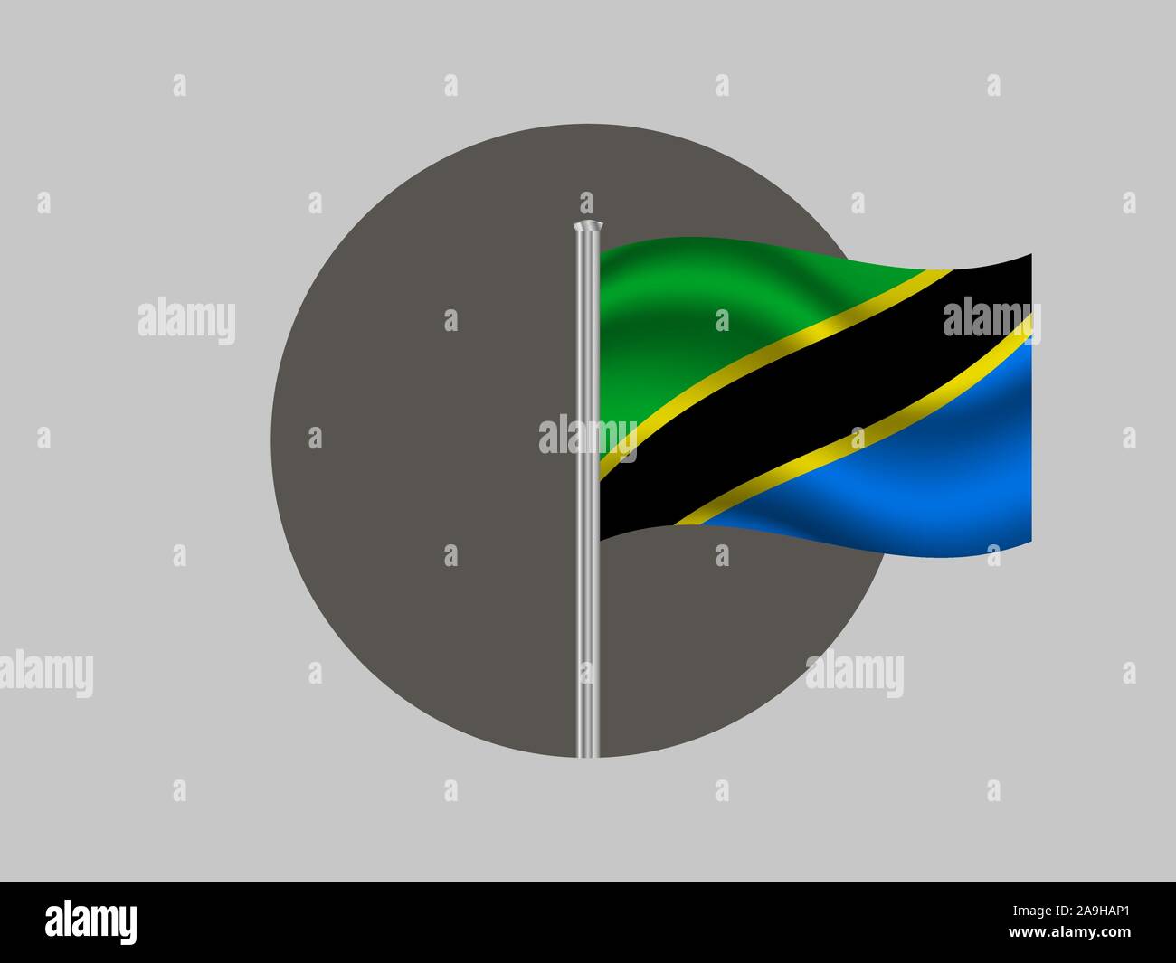 Beautiful National Flag Of United Republic Of Tanzania Original Colors