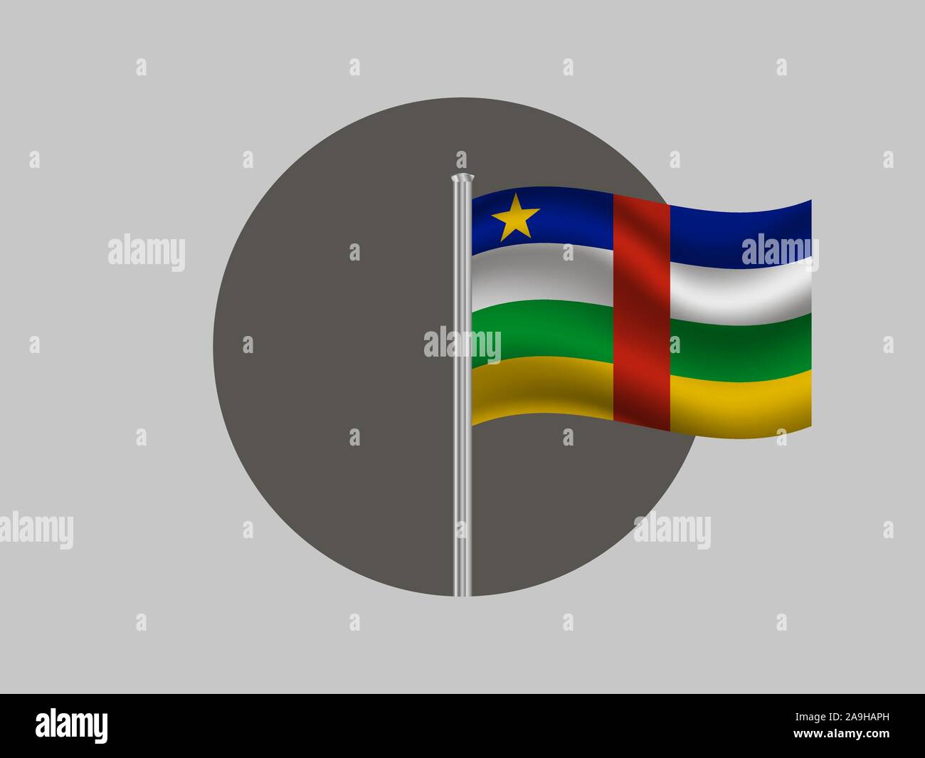 National flag of Central African Republic. original colors and ...