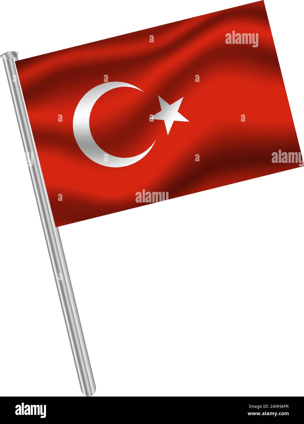 Beautiful national flag of Republic of Turkey, original colors and ...