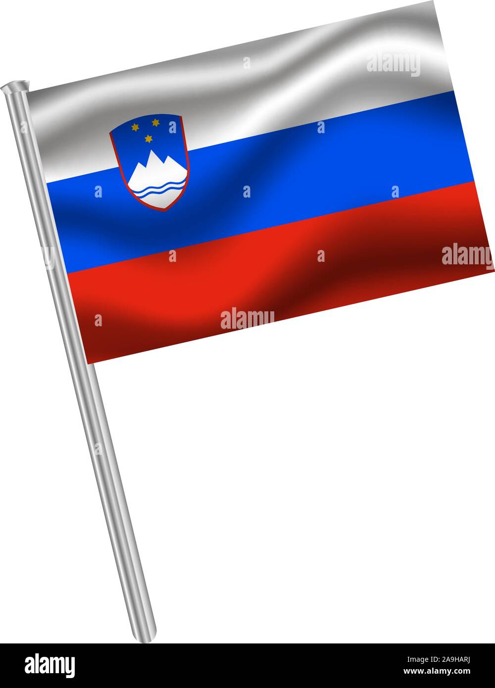 Beautiful national flag of Republic of Slovenia. original colors and ...