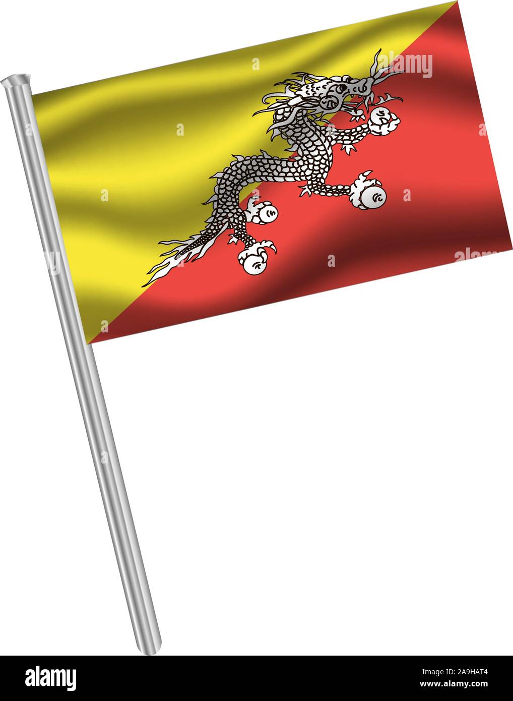 National flag of Kingdom of Bhutan . original colors and proportion ...