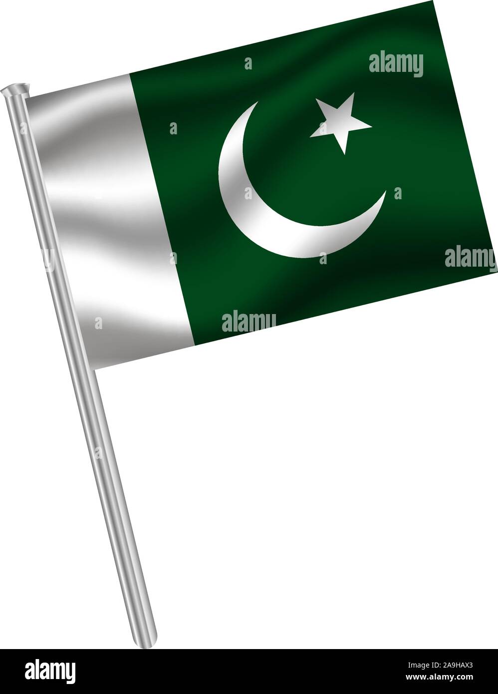 Beautiful national flag of Islamic republic of Pakistan. original ...