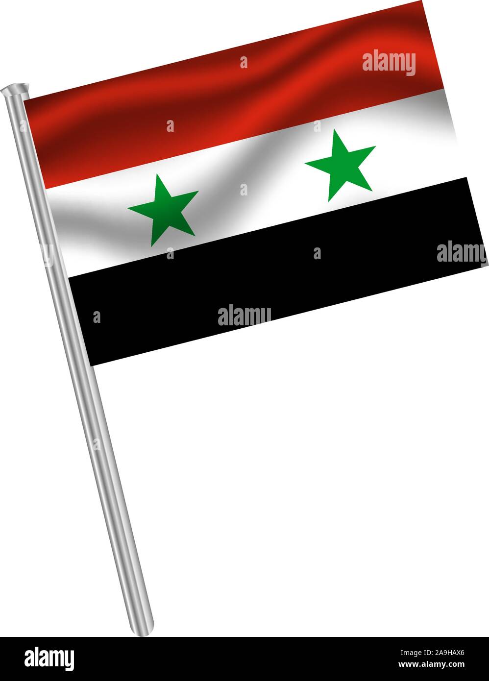 Beautiful national flag of Syrian Arab Republic. original colors and ...