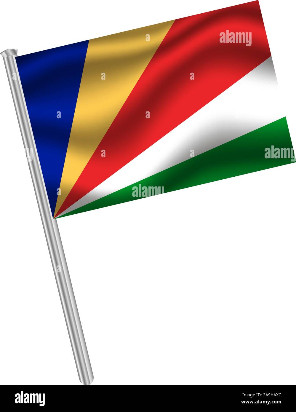 Beautiful national flag of Republic of Seychelles .original colors and ...