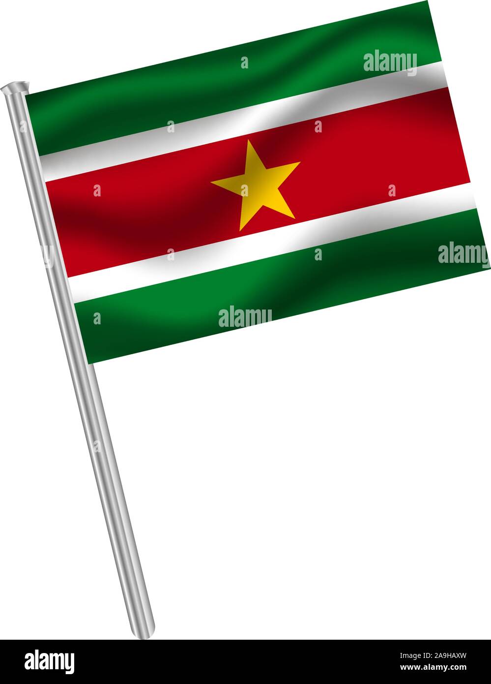 Beautiful national flag of Republic of Suriname. original colors and ...
