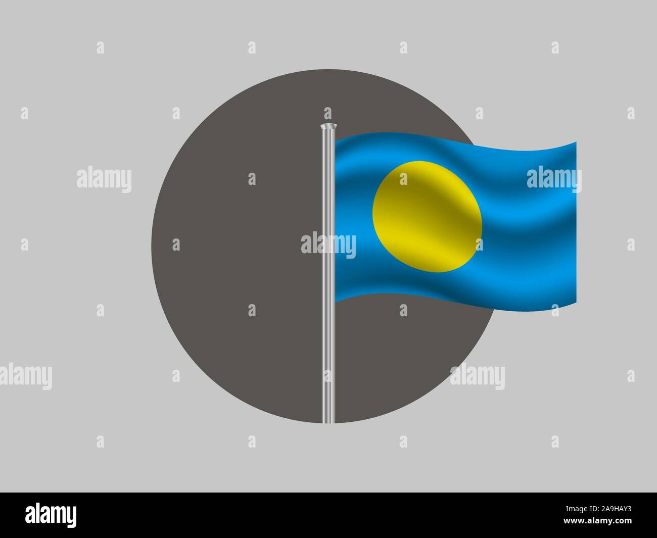 Beautiful national flag of Republic of Palau. original colors and ...