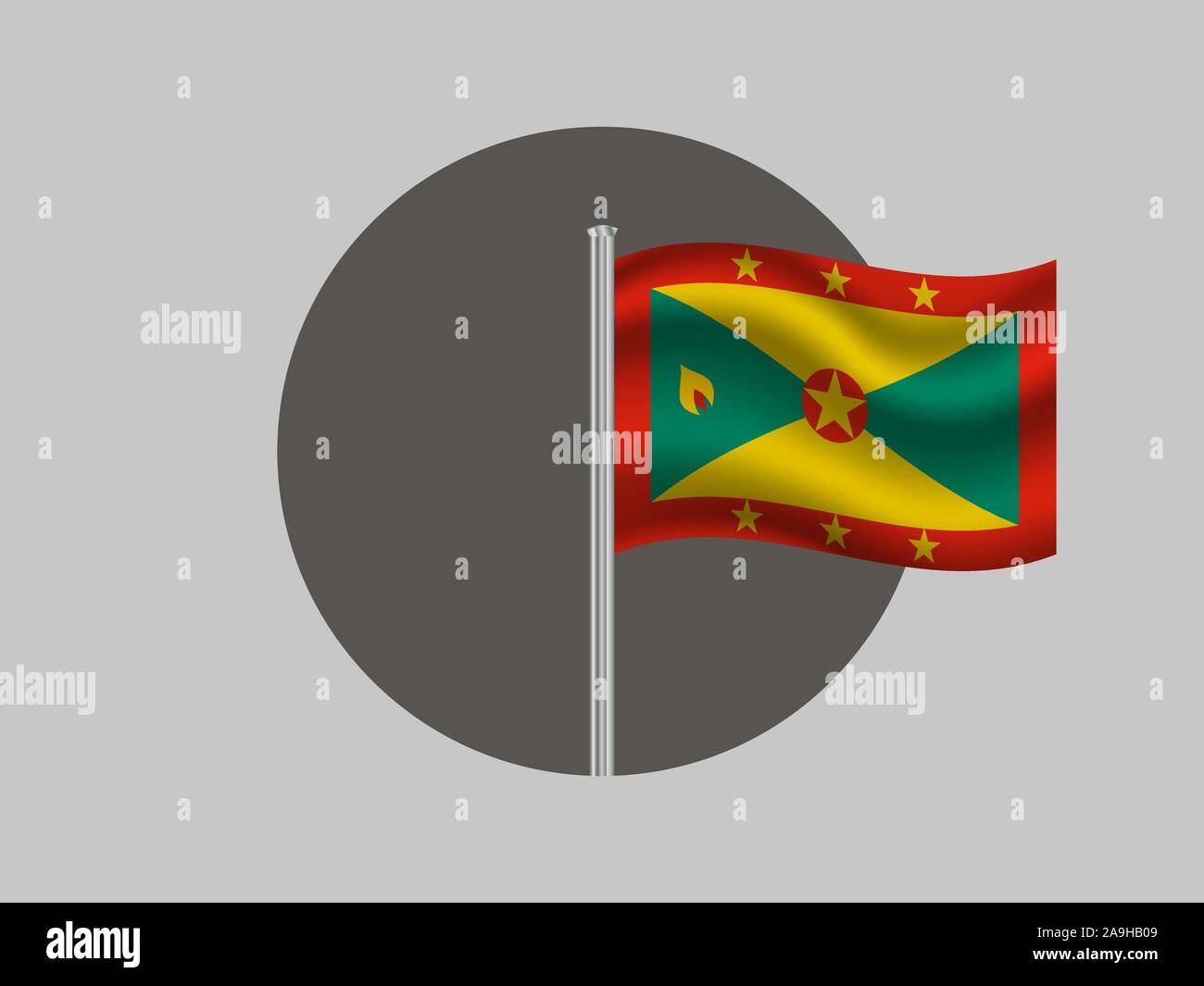 National flag of Grenada . original colors and proportion. Simply ...