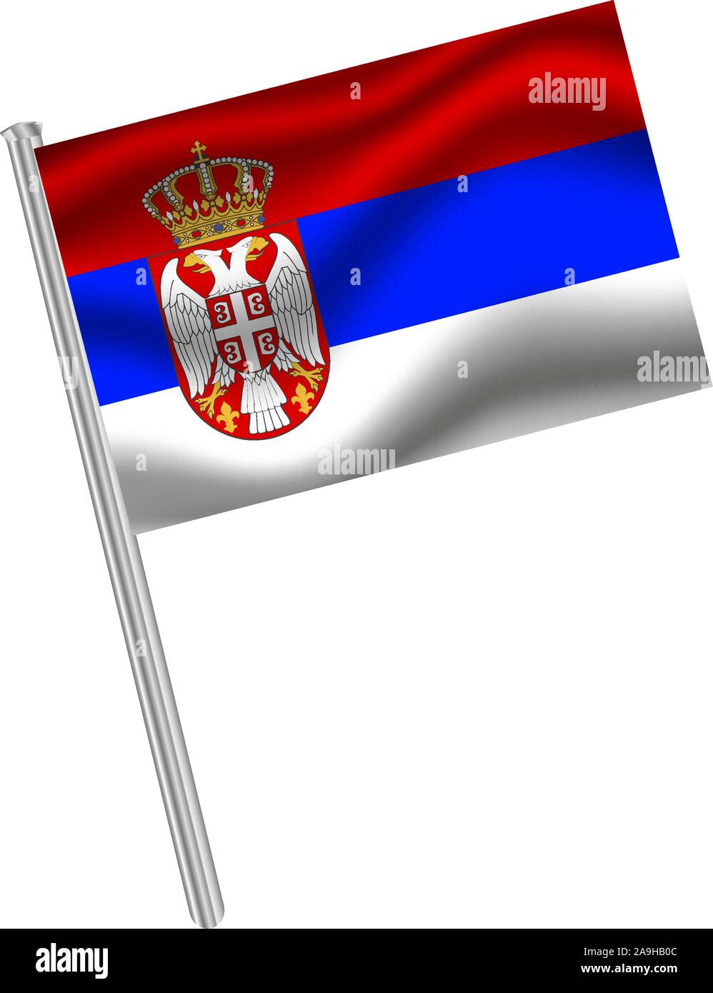 Beautiful national flag of Republic of Serbia . original colors and ...