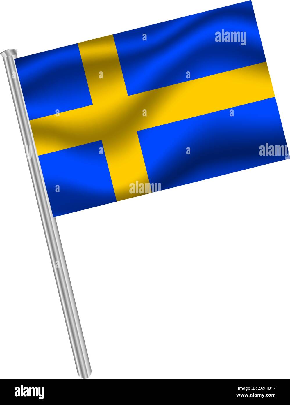 Beautiful national flag of Kingdom of Sweden. original colors and ...