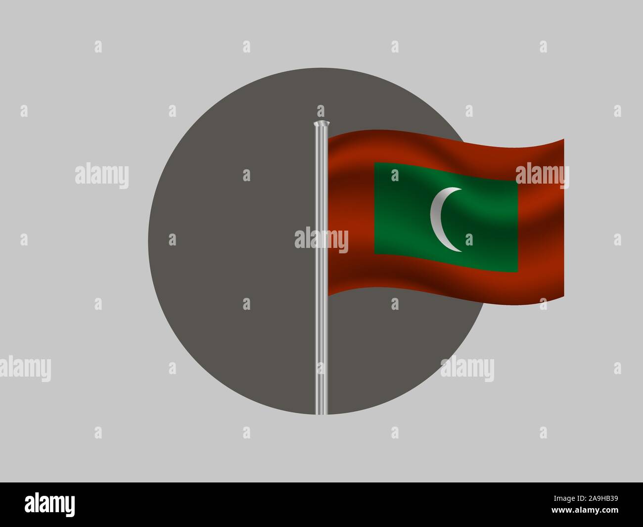 National flag of Republic of Maldives. original colors and proportion ...