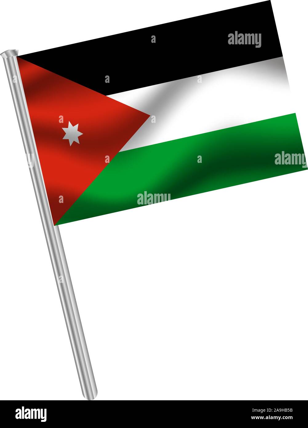 National flag of Hashemite Kingdom of Jordan . original colors and ...