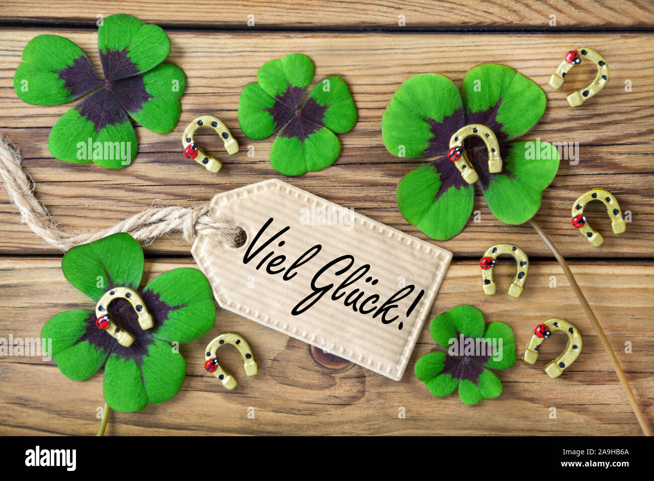 Good Luck Decorations and label Stock Photo - Alamy