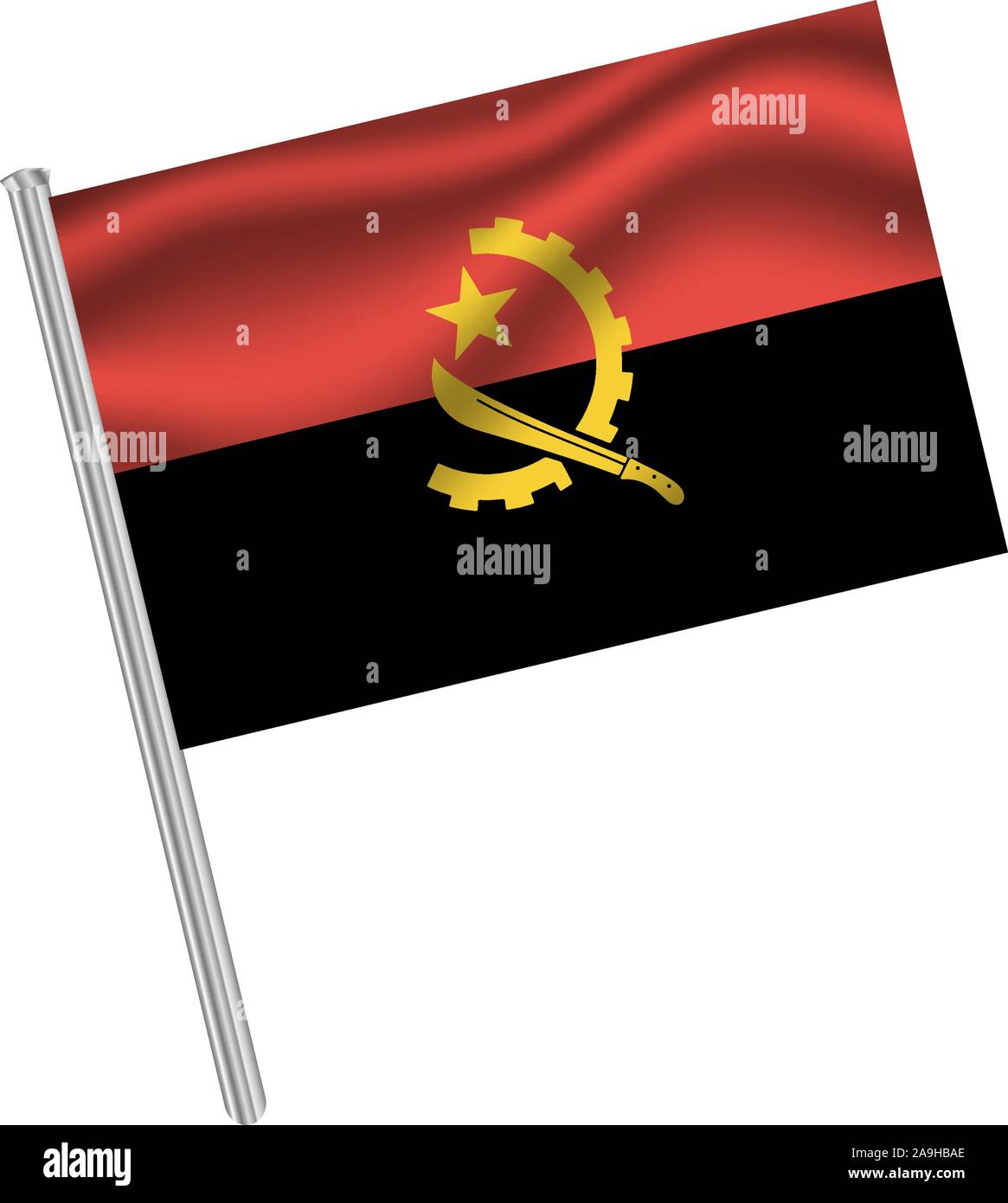 National flag of Republic of Angola. original colors and proportion ...