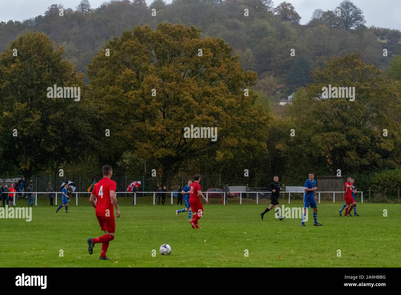 Brecon, Wales 2 November 2019. Football: Brecon Northcote vs Brecon ...