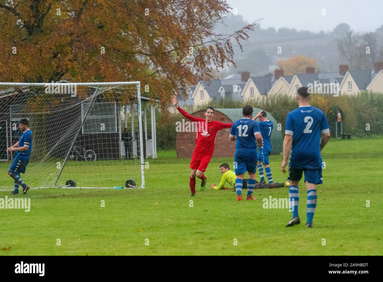 Brecon, Wales 2 November 2019. Football: Brecon Northcote vs Brecon ...