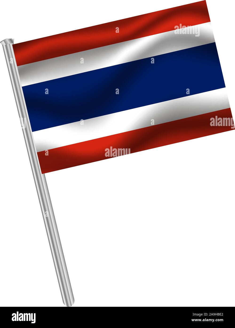 Beautiful national flag of Kingdom of Thailand, original colors and ...