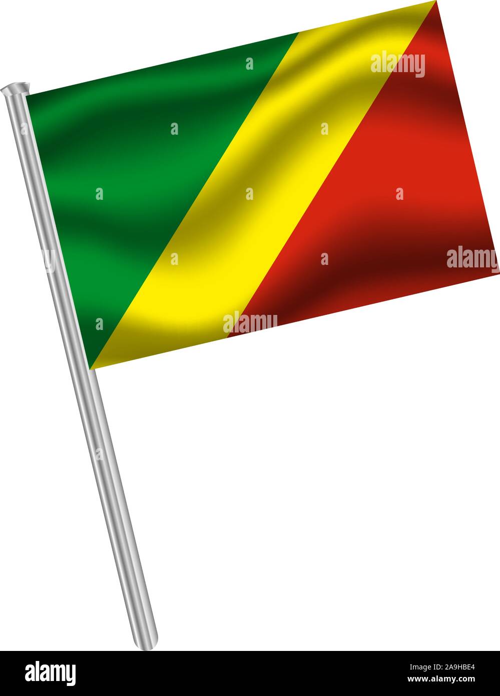 Beautiful national flag of Republic of The Congo. original colors and ...