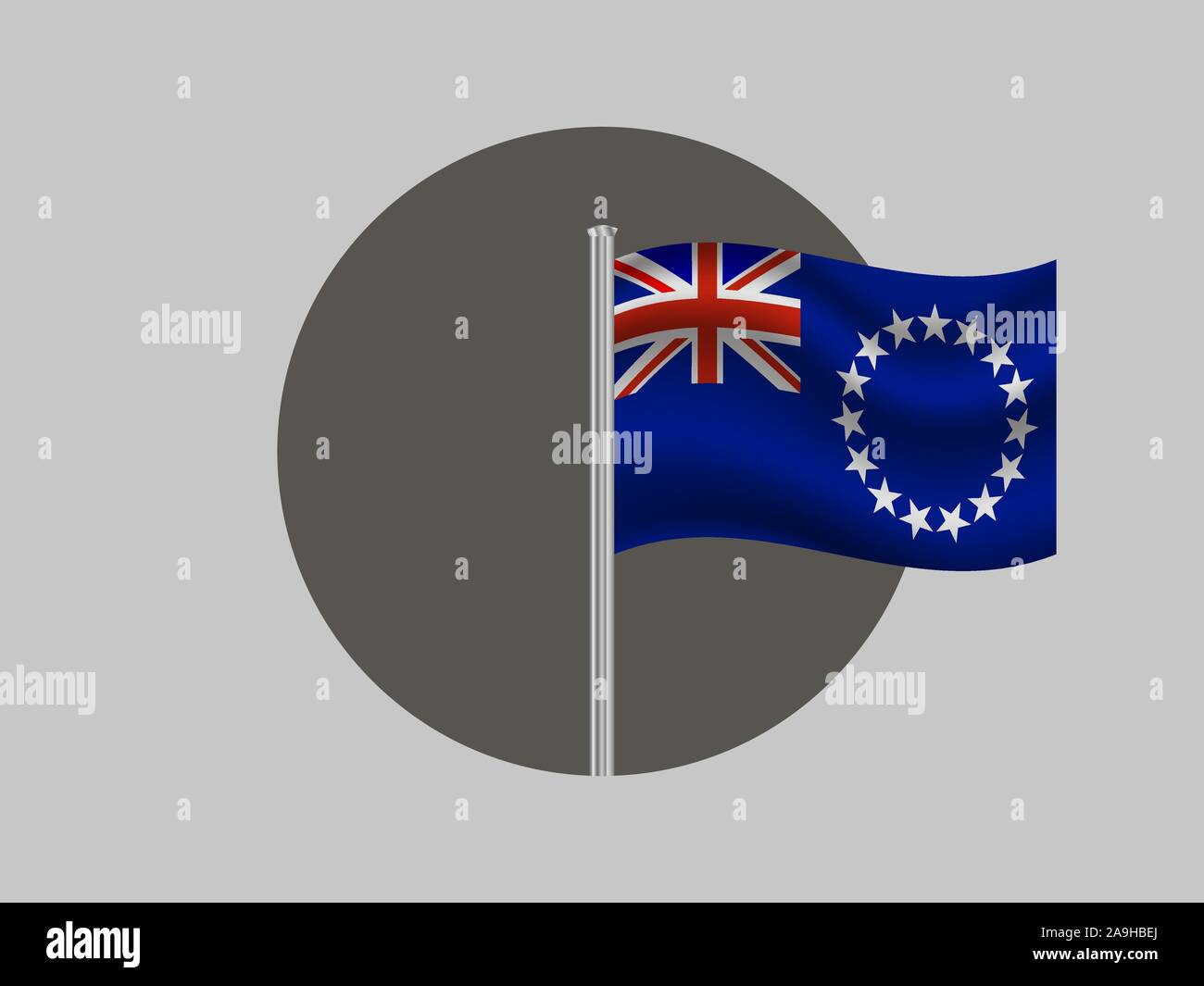 National flag of Cook Islands . original colors and proportion. Simply ...