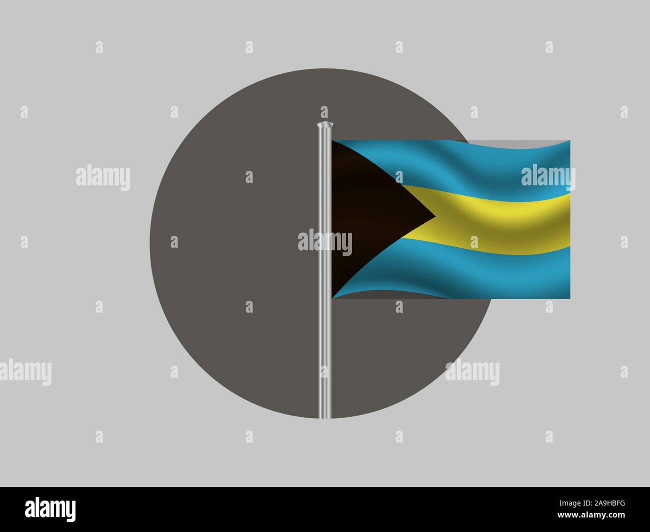 National flag of Commonwealth of Bahamas . original colors and ...