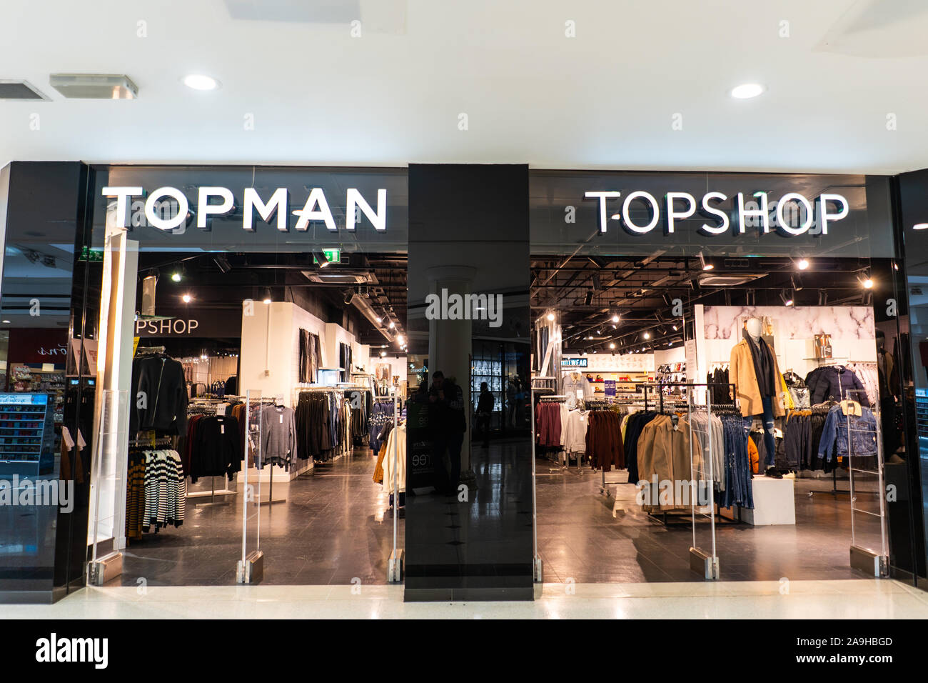 The Topshop and Topman stores, shops in the Intu potteries shopping ...
