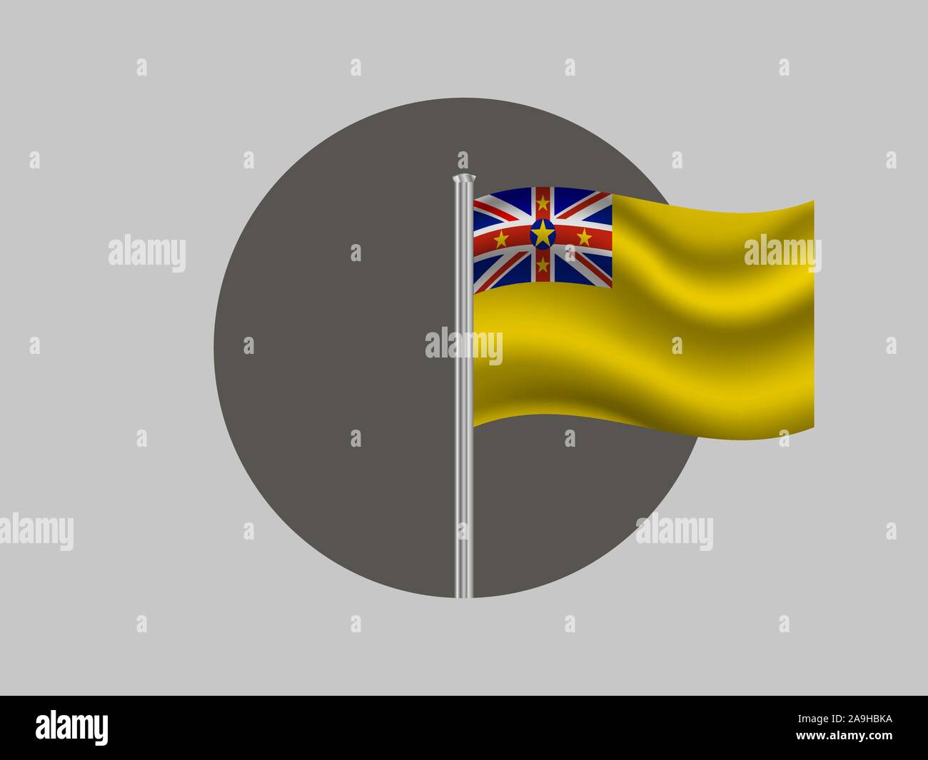 Beautiful national flag of Niue. original colors and proportion. Simply ...