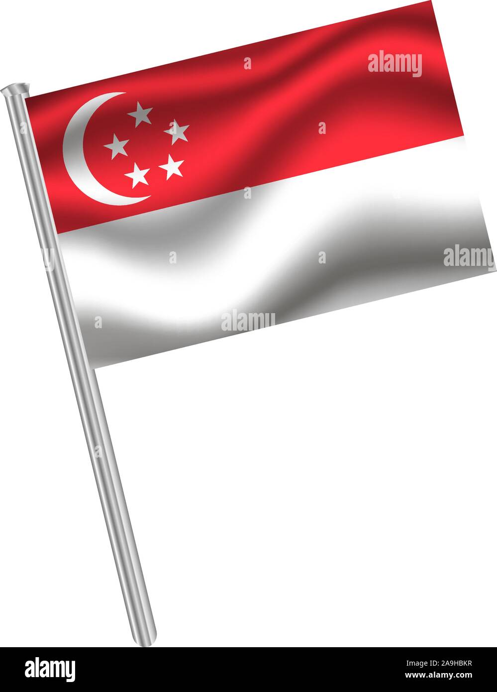 Beautiful national flag of Republic of Singapore. original colors and ...
