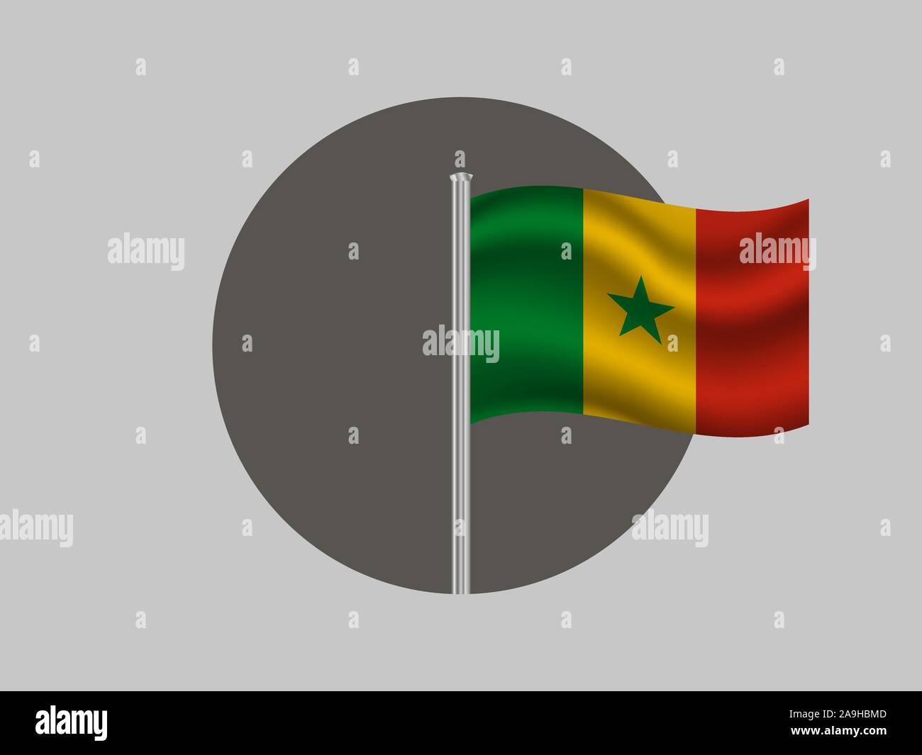 Beautiful national flag of Republic of Senegal. original colors and ...