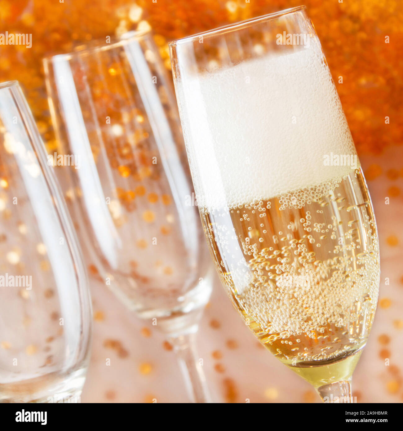 Champagne and decoration Stock Photo - Alamy