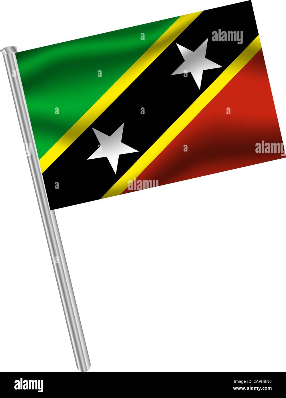 Beautiful national flag of Federation of Saint Christopher and Nevis ...
