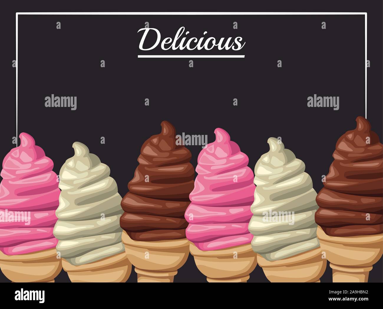 soft serve ice cream cones Stock Vector Image & Art - Alamy
