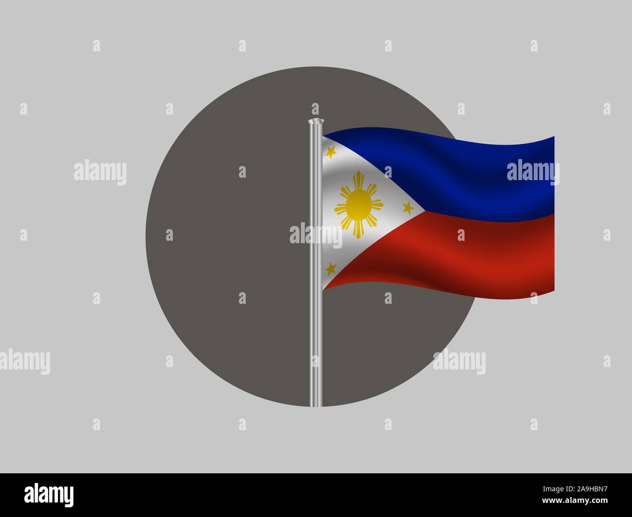 Beautiful national flag of Republic of Philippines. original colors and ...