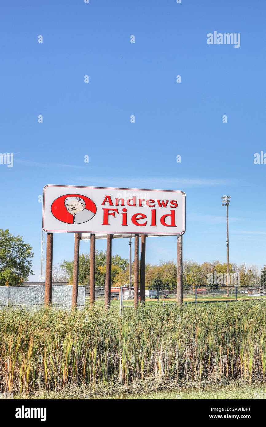 Vertical of Andrews Field in Brandon, Canada. Opened in 1987 Stock ...