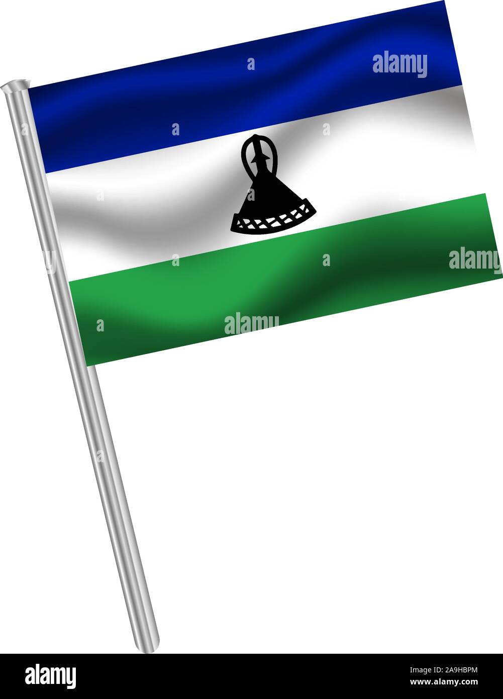 National flag of Kingdom of Lesotho. original colors and proportion ...