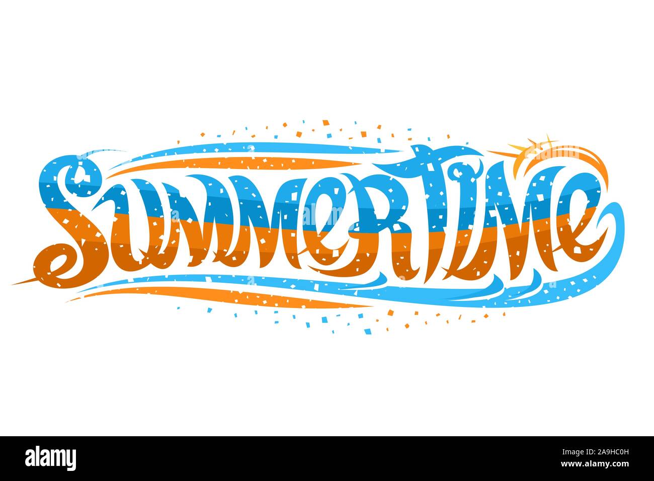 Vector lettering Summer Time, banner with creative elegant calligraphy ...