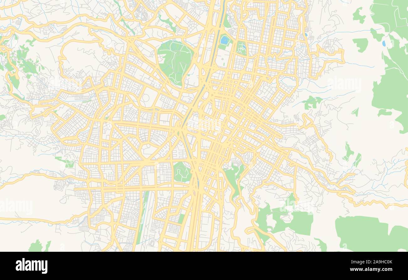 Printable street map of Medellin, Colombia. Map template for business ...