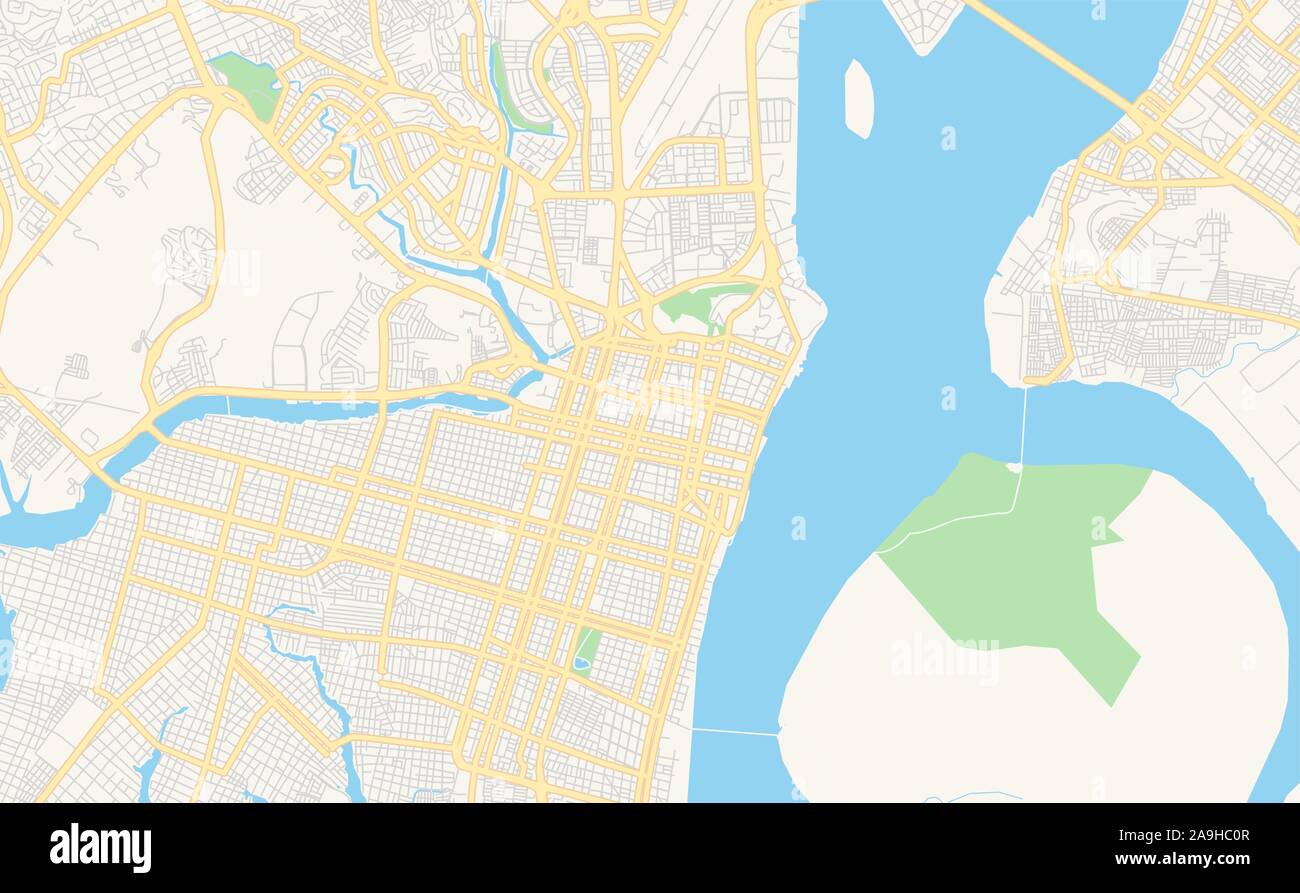 Printable street map of Guayaquil, Ecuador. Map template for business ...