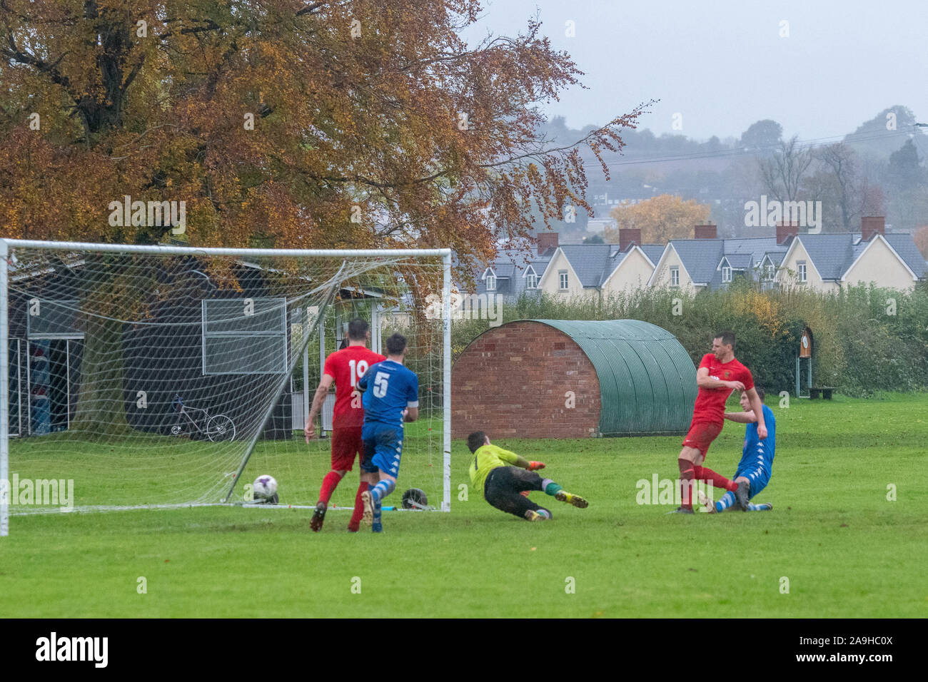 Brecon, Wales 2 November 2019. Football: Brecon Northcote vs Brecon ...