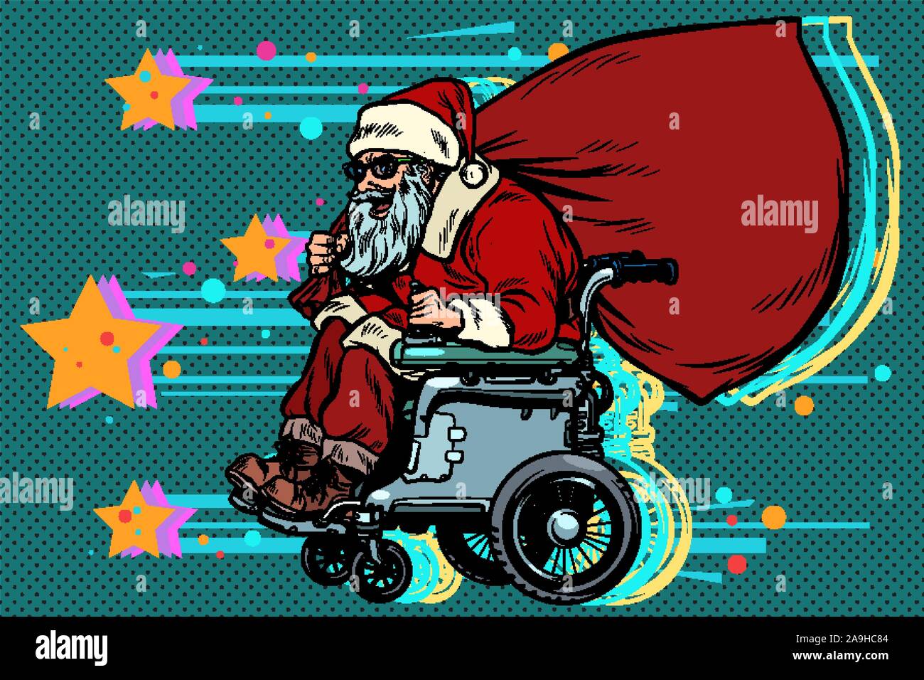 Happy wheelchair user Stock Vector Images - Alamy