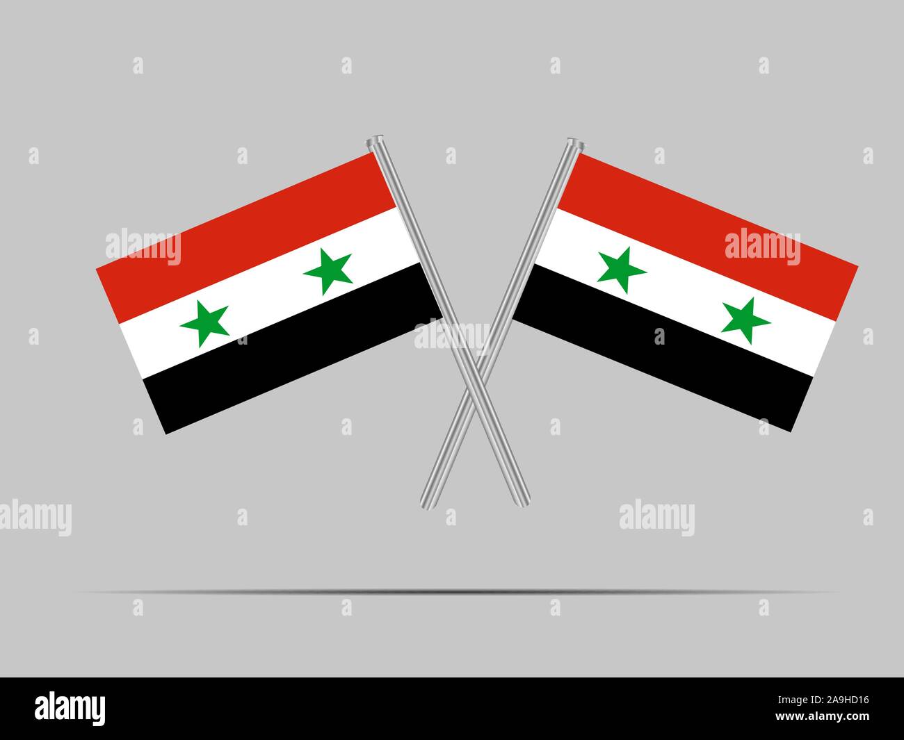 Beautiful national flag of Syrian Arab Republic. original colors and ...