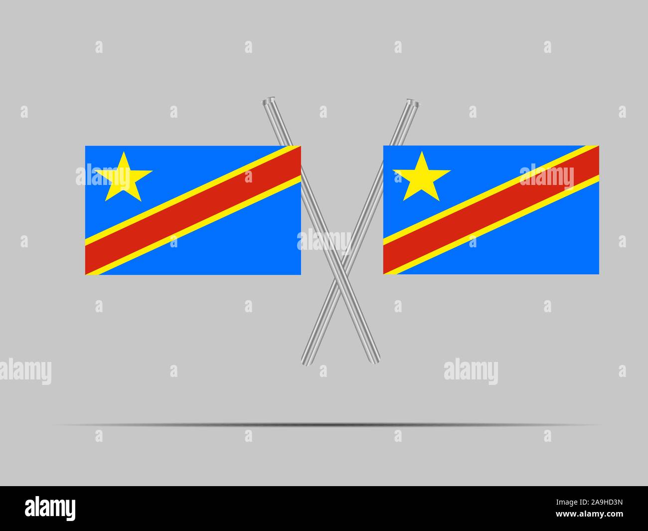 National flag of Democratic Republic of the Congo. original colors and ...