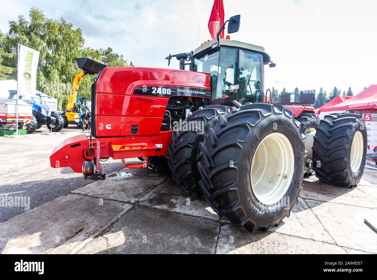 Samara, Russia - September 15, 2019: Modern agricultural wheeled ...