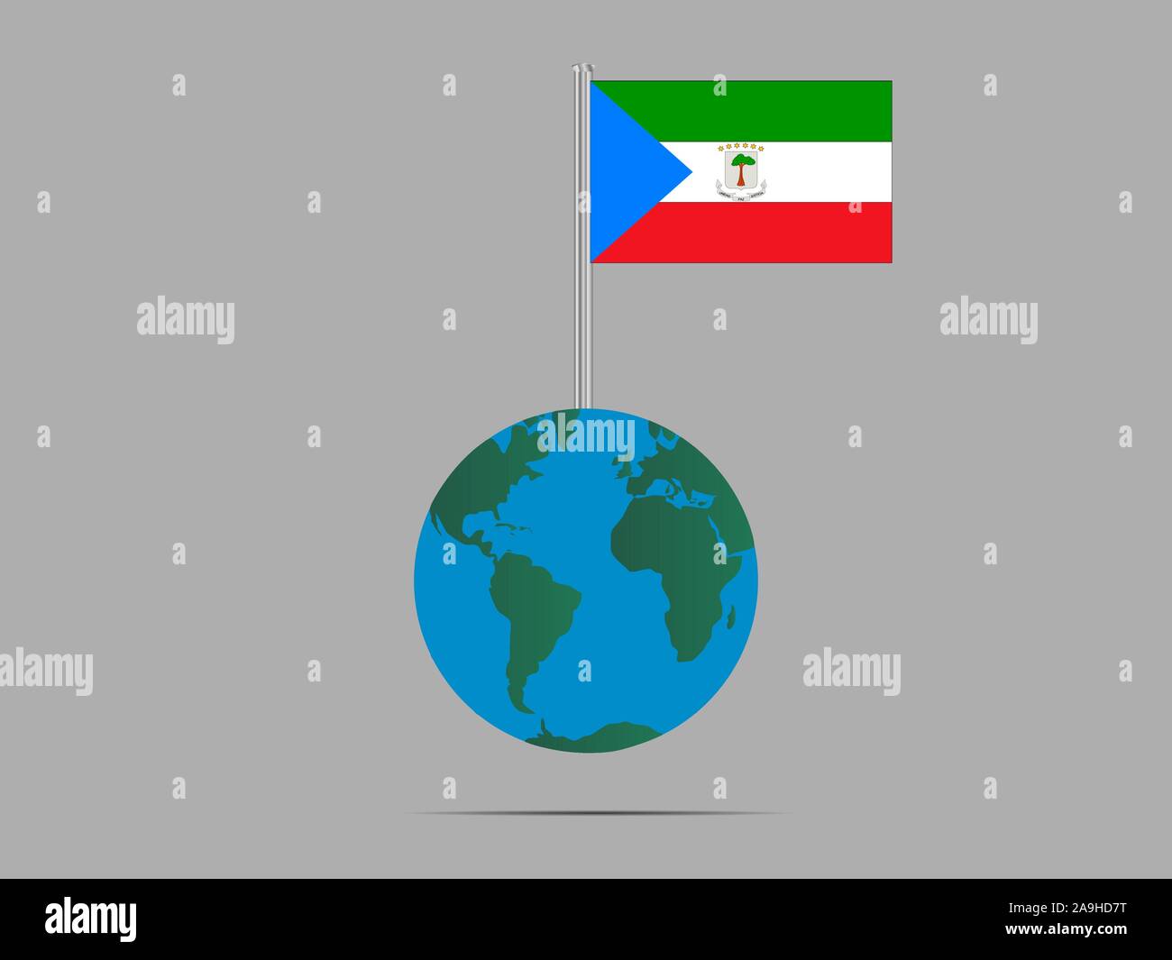National flag of Republic of Equatorial Guinea. original colors and ...