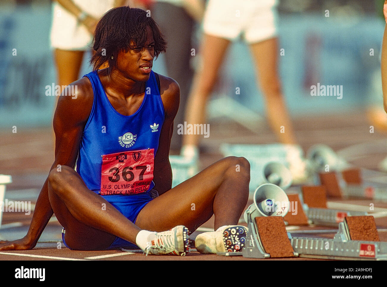 Jackie Joyner Kersee competing at the 1988 US Olympic Track and Field ...
