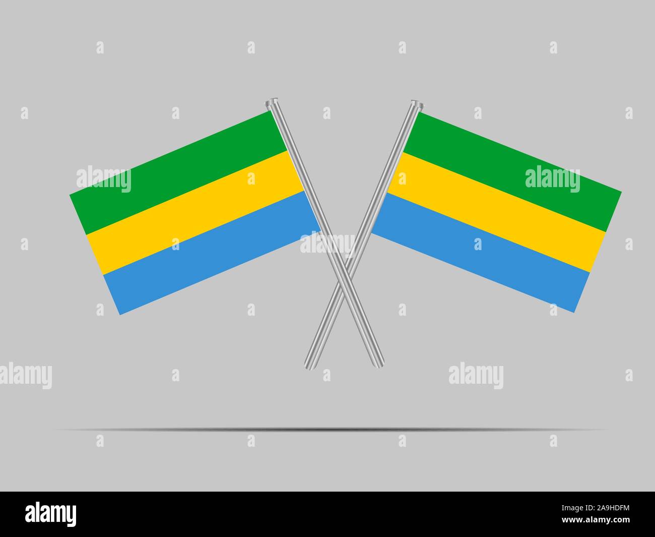 National flag of Gabonese Republic. original colors and proportion ...